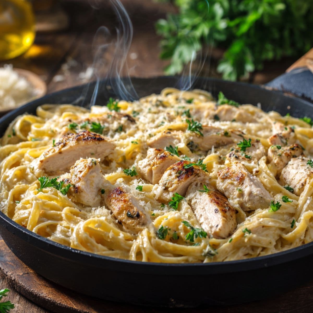 Easy Garlic Parmesan Chicken Pasta