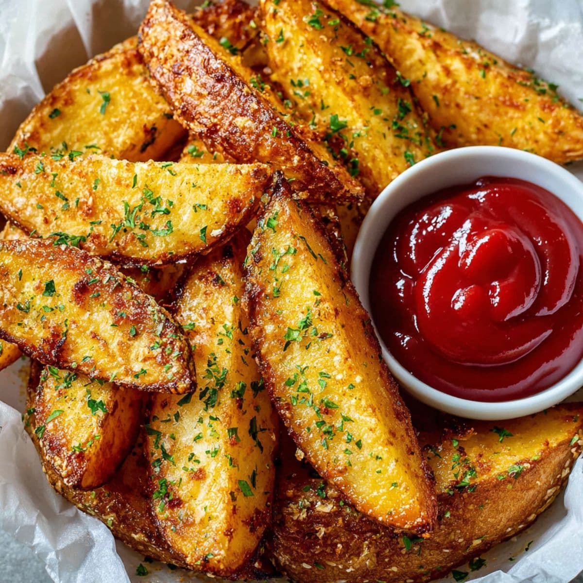 Baked Garlic Parmesan Potato Wedges